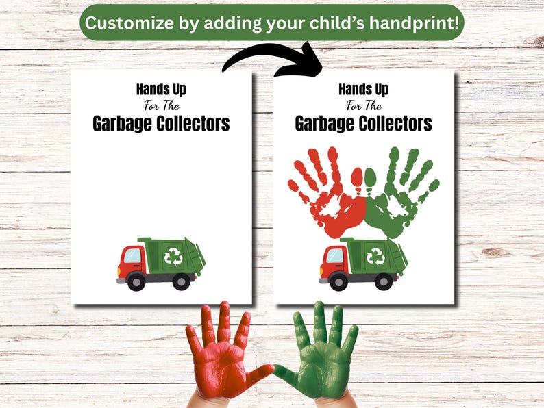Community Helpers Handprint Craft Printable, Garbage Collectors ...