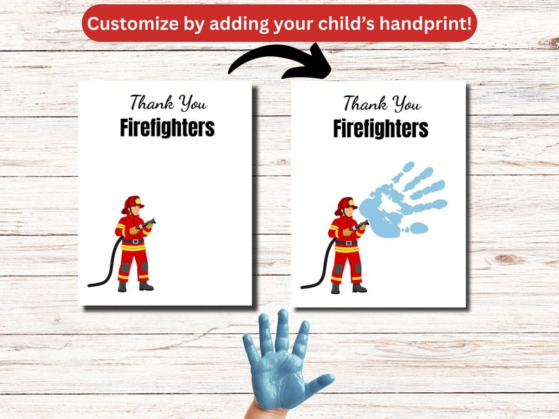 Firefighter Handprint Craft, Community Helpers Handprint Craft ...