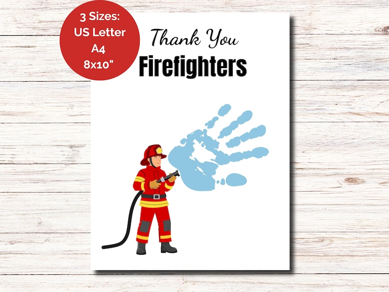 Firefighter Handprint Craft, Community Helpers Handprint Craft ...