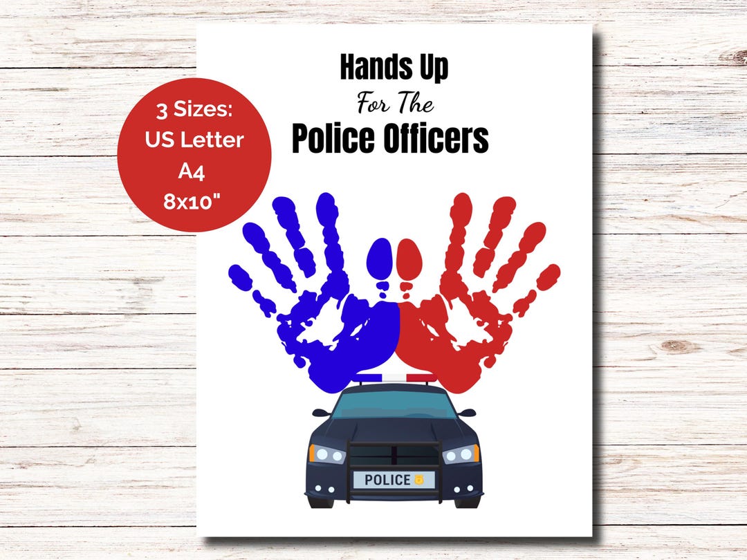 Hands up for the Police Officers, Community Helper Day Handprint Craft ...