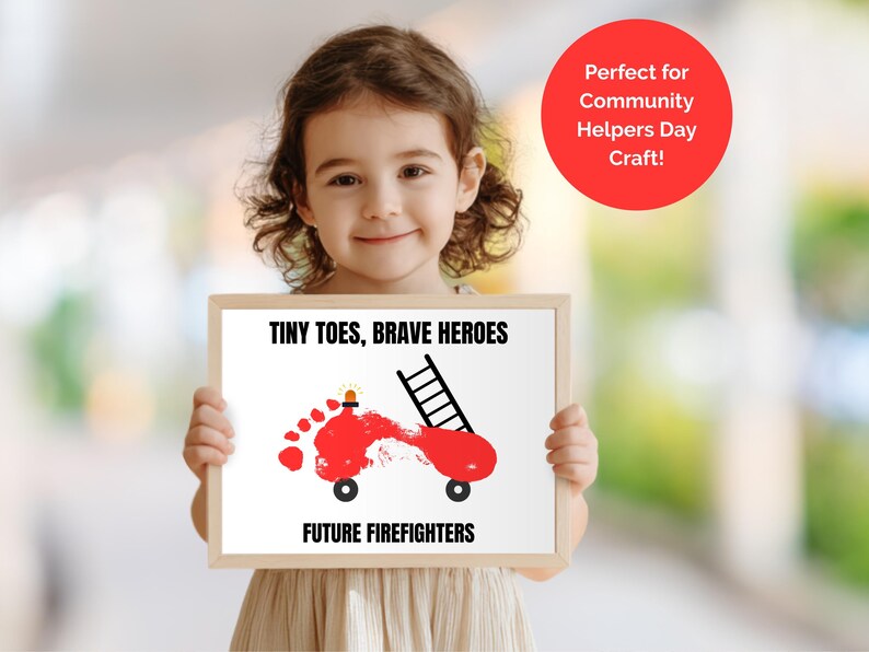 Community Helpers Footprint Craft Printable, Firefighter Footprint ...