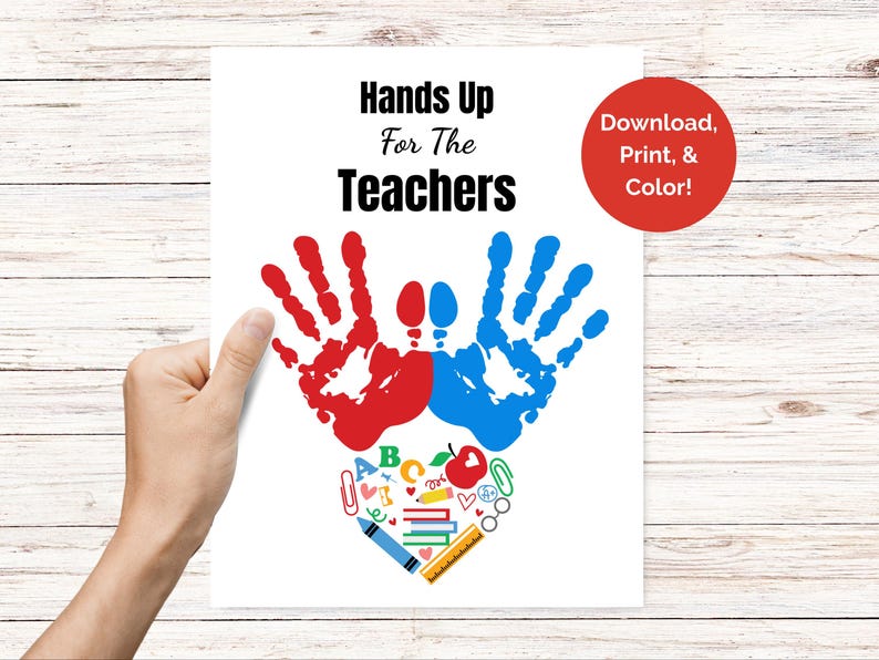 Community Helpers Handprint Craft Printable, Teachers Handprint Craft ...