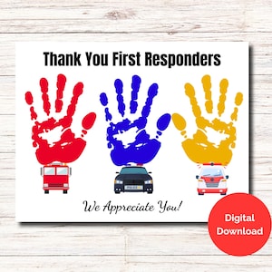 First Responders Handprint Thank You Craft, Community Helpers ...