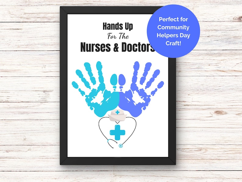 Community Helpers Handprint Craft Printable, Nurses & Doctors Handprint ...