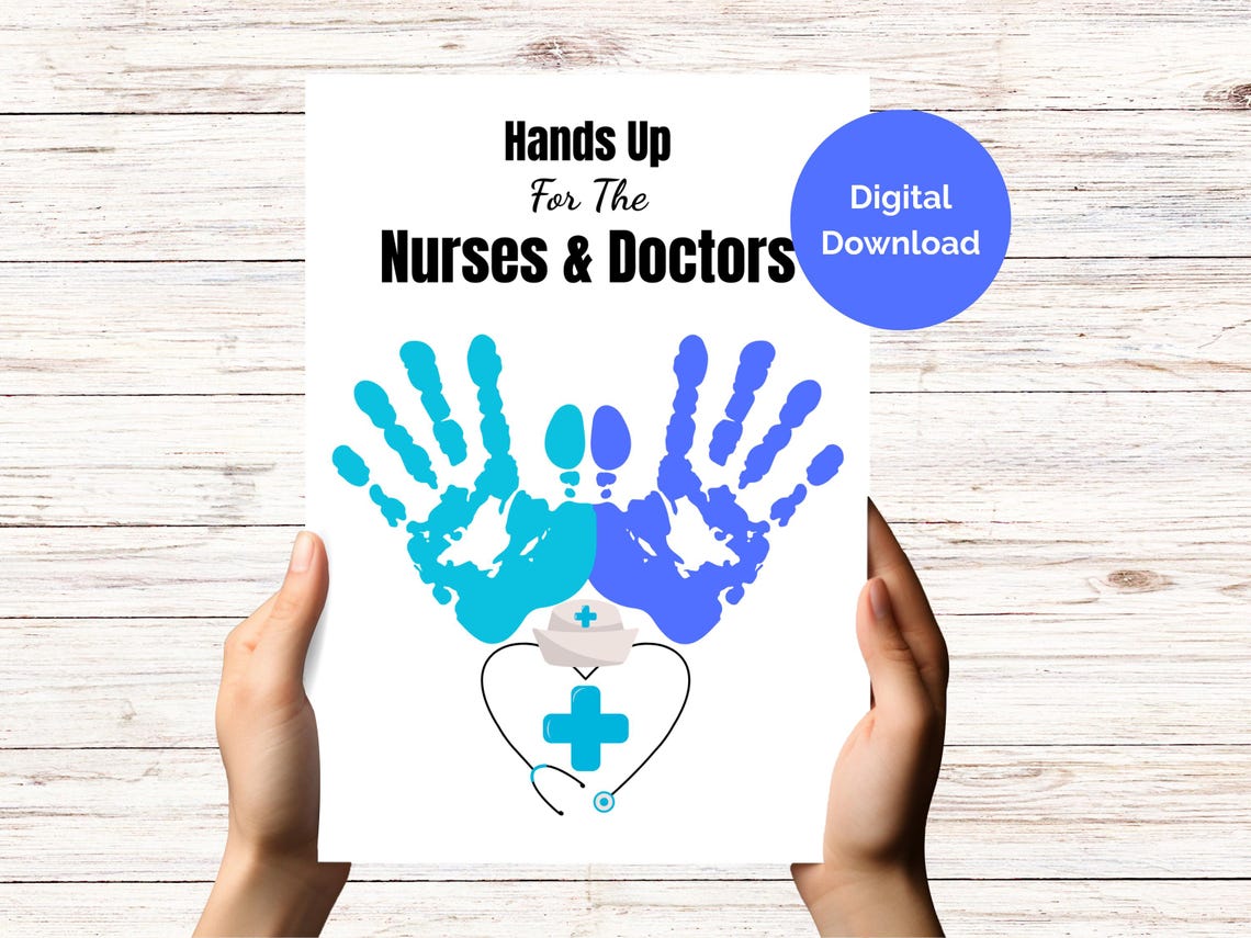Community Helpers Handprint Craft Printable, Nurses & Doctors Handprint ...