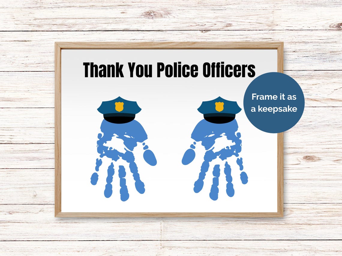 Police Handprint Craft for Kids, Community Helpers Day Handprint Art ...