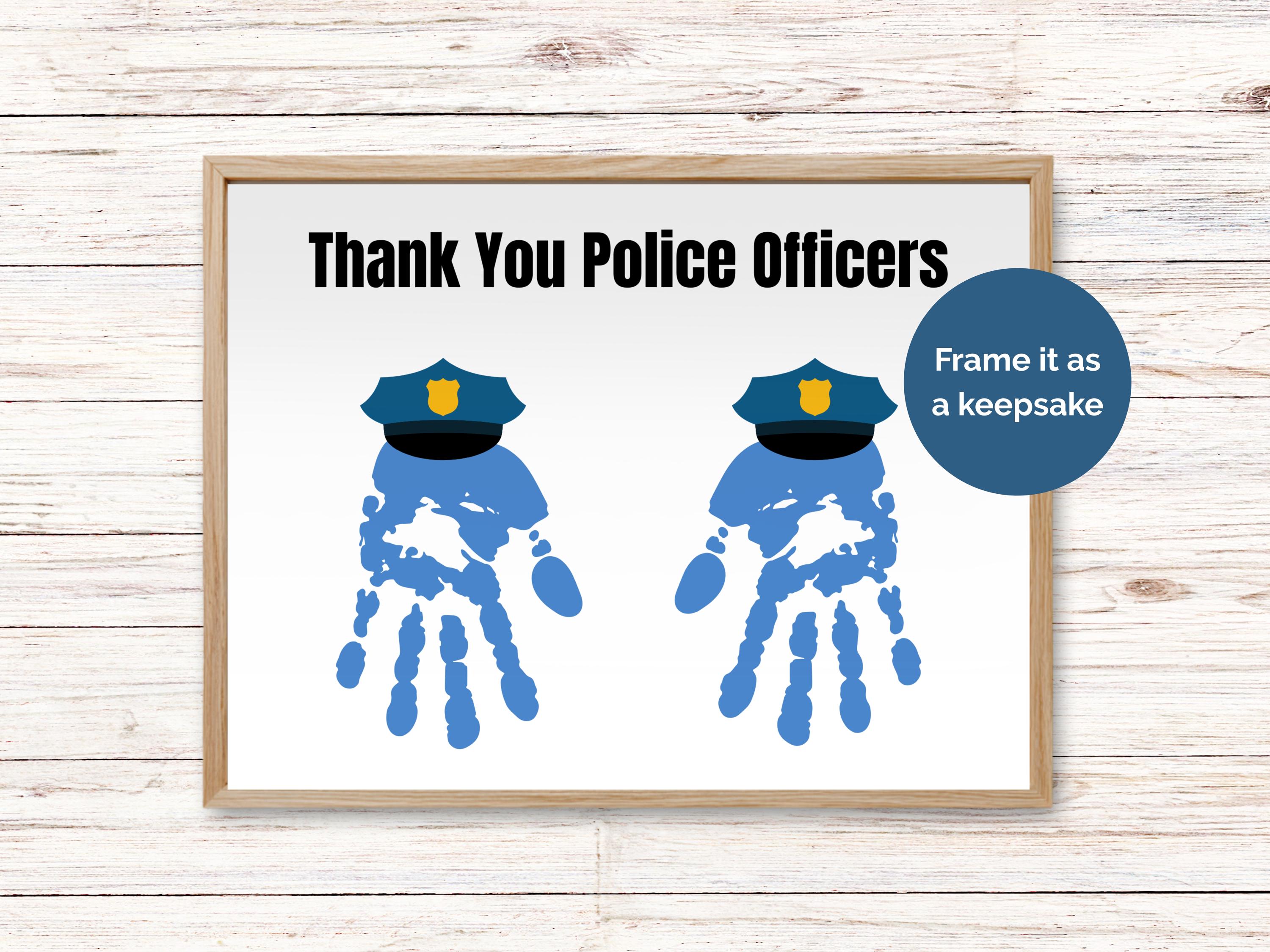 Police Handprint Craft for Kids, Community Helpers Day Handprint Art ...