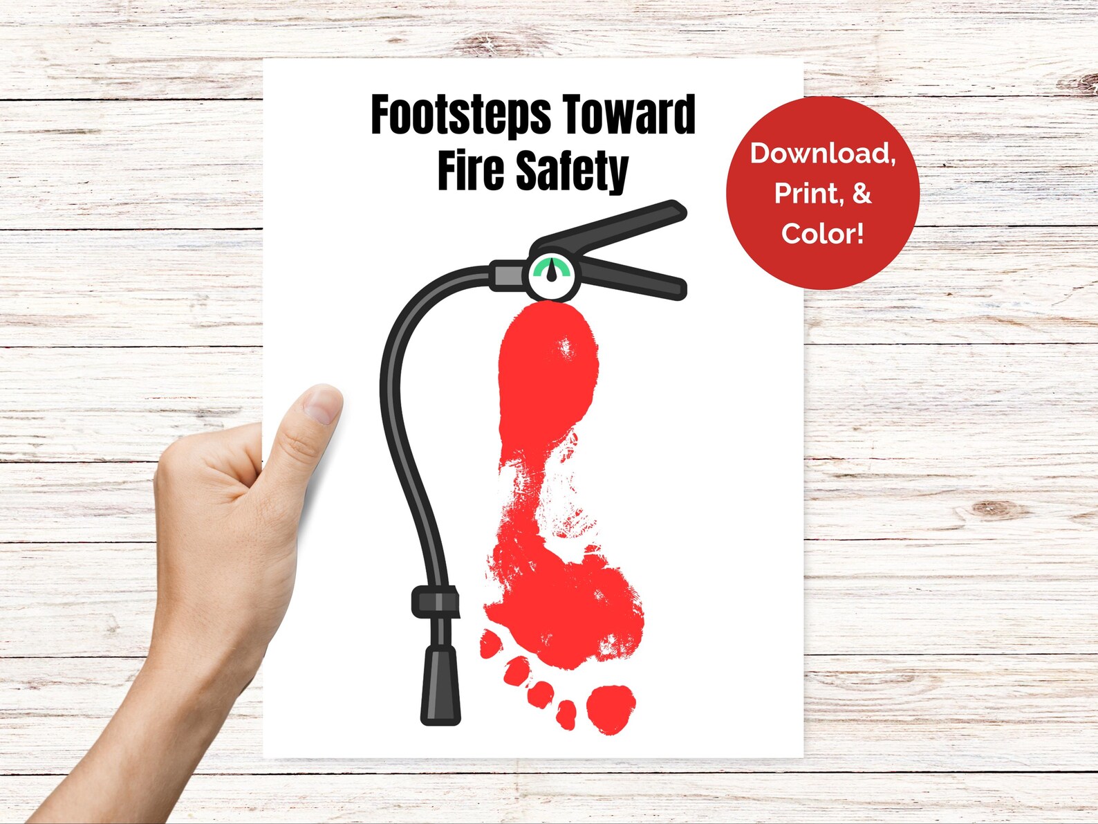 Fire Prevention Footprint Art, Community Helpers Footprint Craft ...