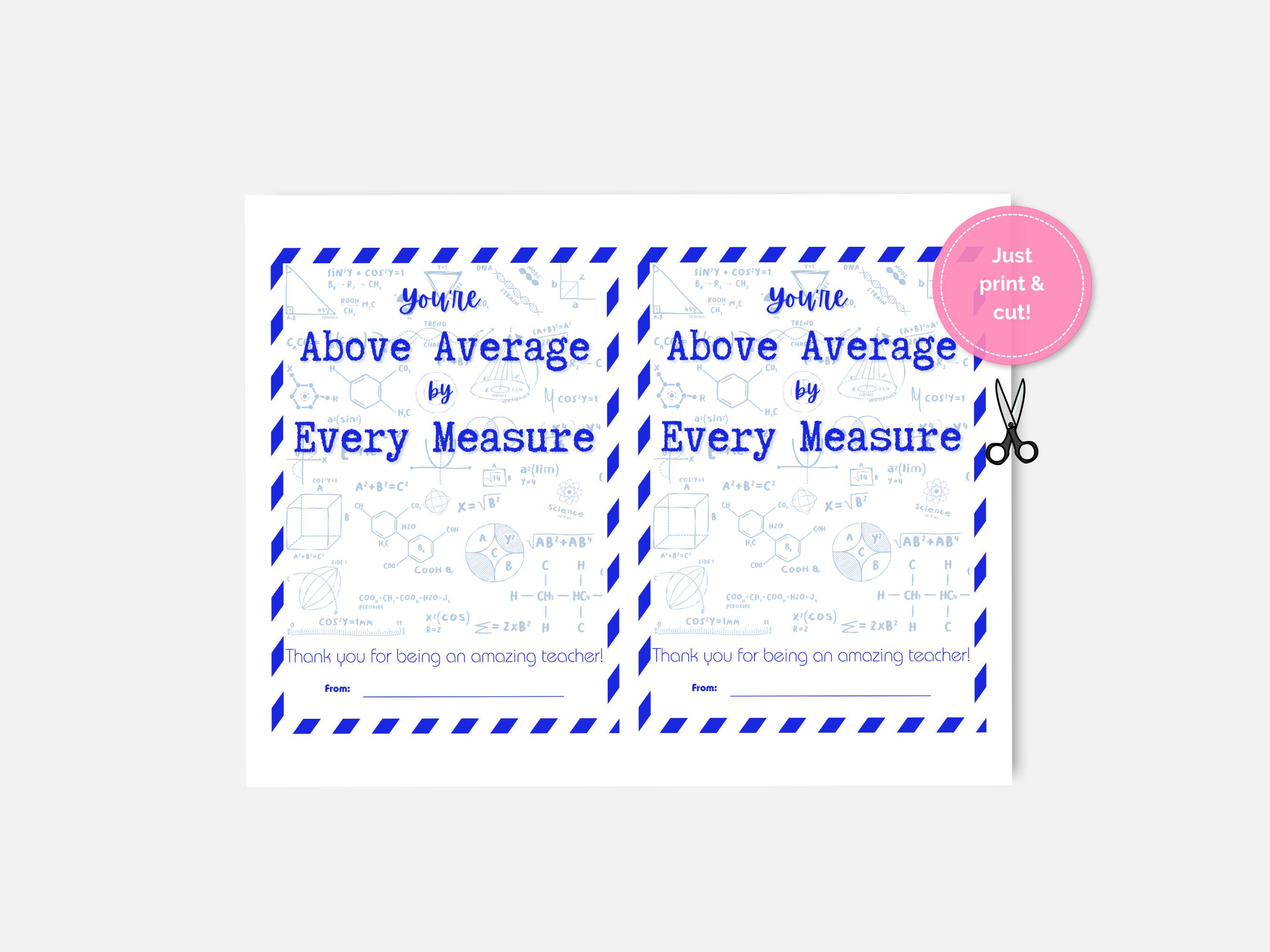 Math Teacher Gift Card Holder Printable | Teacher Appreciation Gift ...