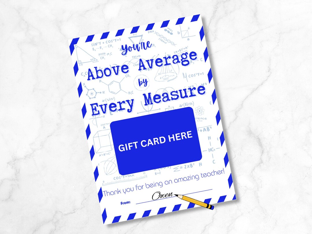 Math Teacher Gift Card Holder Printable | Teacher Appreciation Gift ...