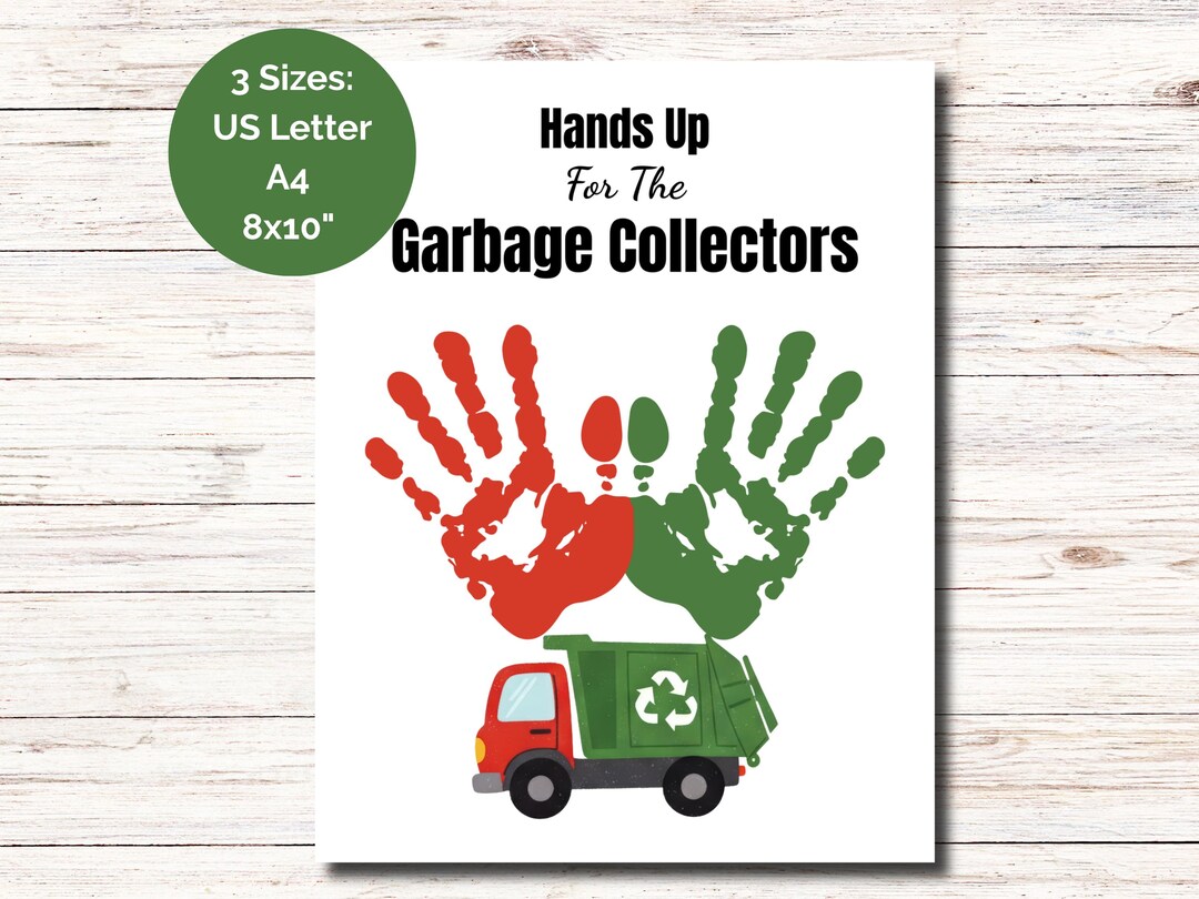 Community Helpers Handprint Craft Printable, Garbage Collectors ...