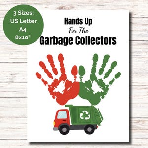 Community Helpers Handprint Craft Printable, Garbage Collectors ...
