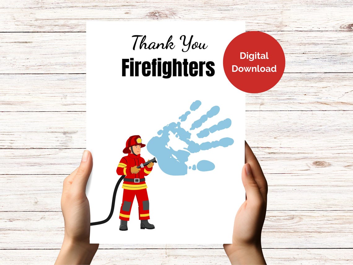 Firefighter Handprint Craft, Community Helpers Handprint Craft ...