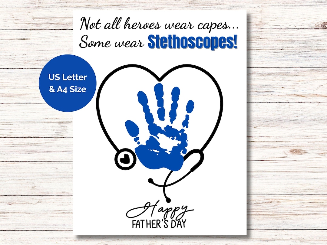 Doctor Dad Father’s Day Handprint Craft, Printable Fathers Day Art, DIY ...
