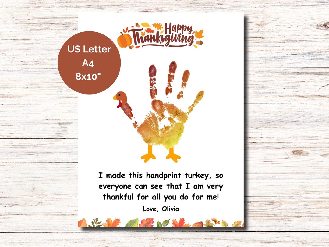 Turkey Poem Handprint Art, Thanksgiving Keepsake Craft Printable ...