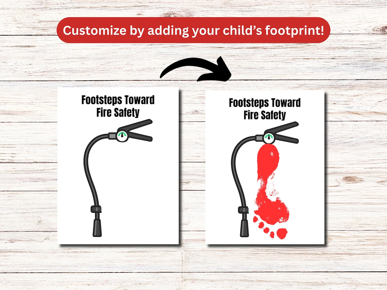 Fire Prevention Footprint Art, Community Helpers Footprint Craft ...