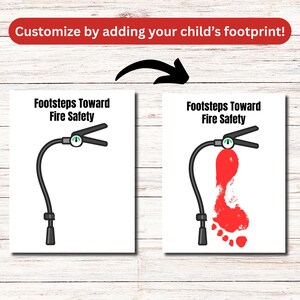 Fire Prevention Footprint Art, Community Helpers Footprint Craft ...