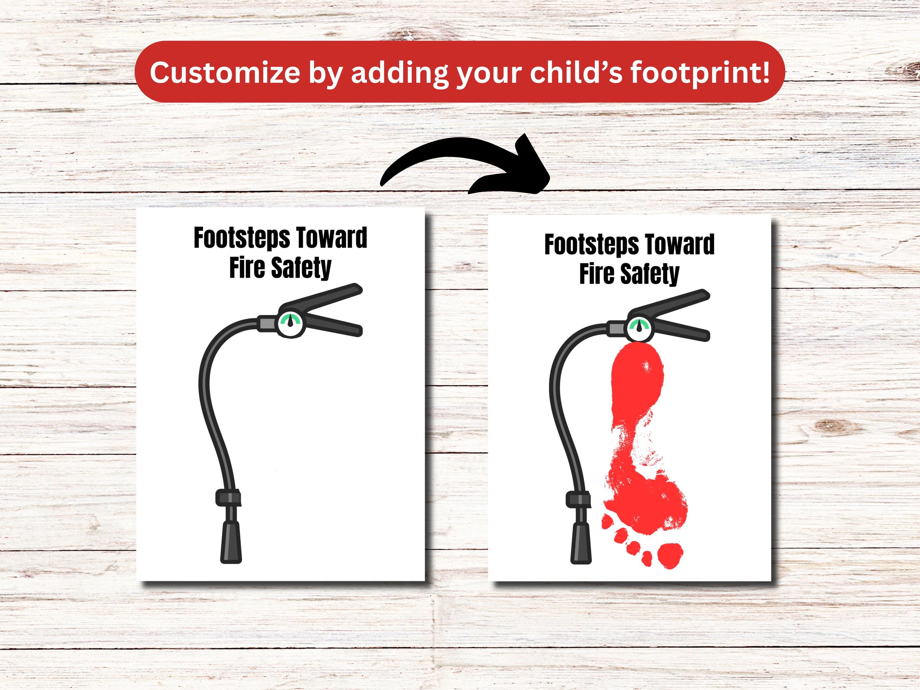 Fire Prevention Footprint Art, Community Helpers Footprint Craft ...