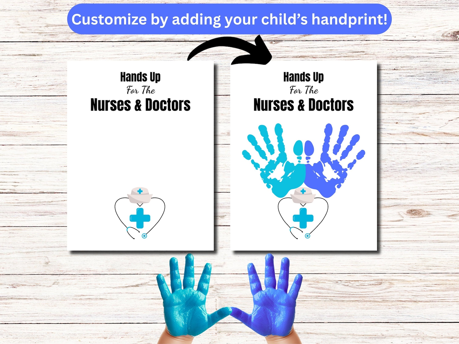 Community Helpers Handprint Craft Printable, Nurses & Doctors Handprint ...