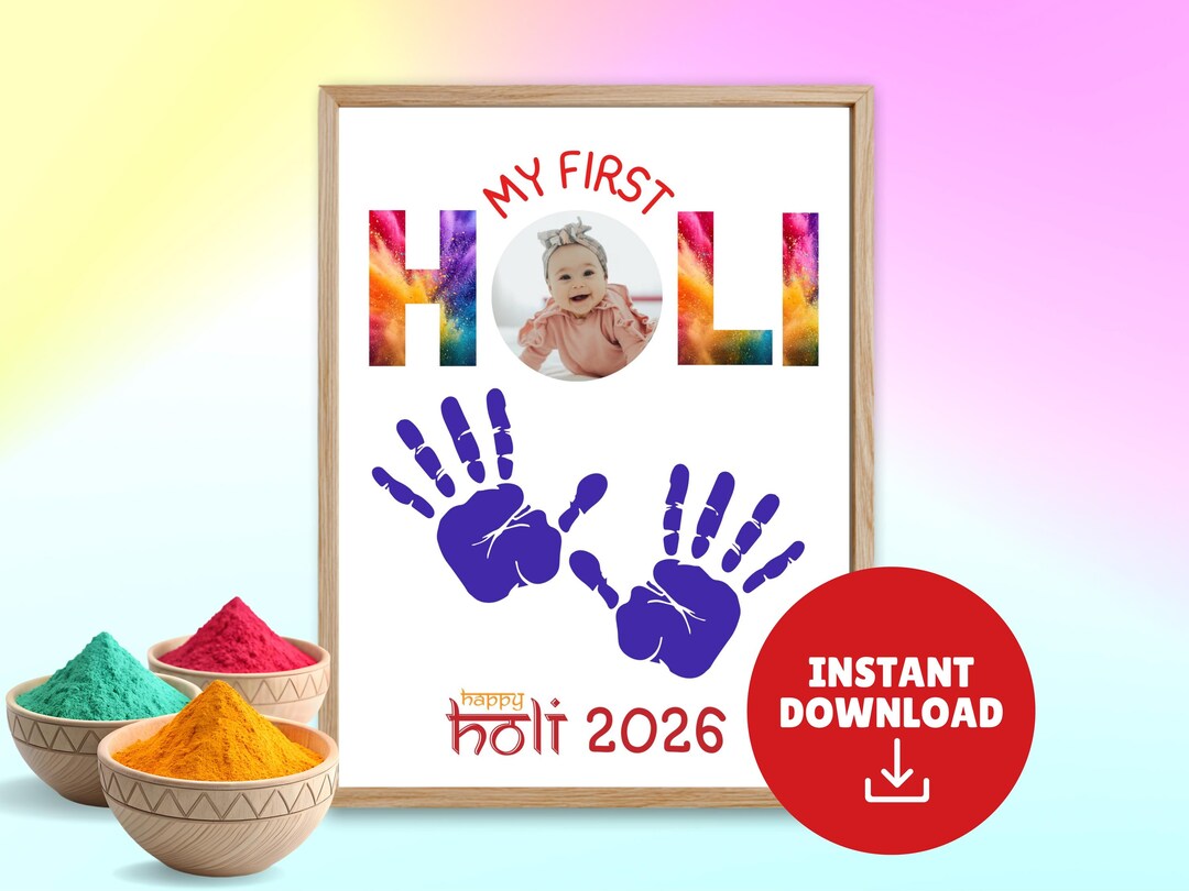 Holi Handprint Printable Craft for Kids, Festival of Color, Hindu ...
