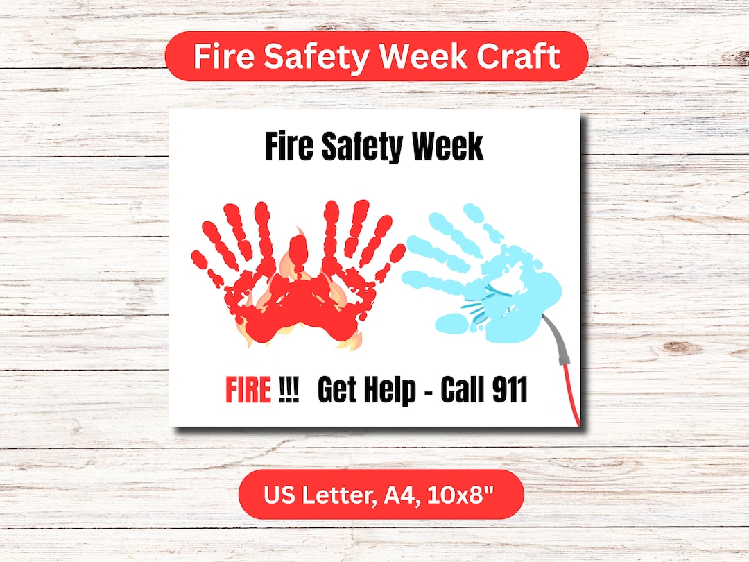 Fire Safety Week Handprint Craft, Community Helpers Firefighter ...
