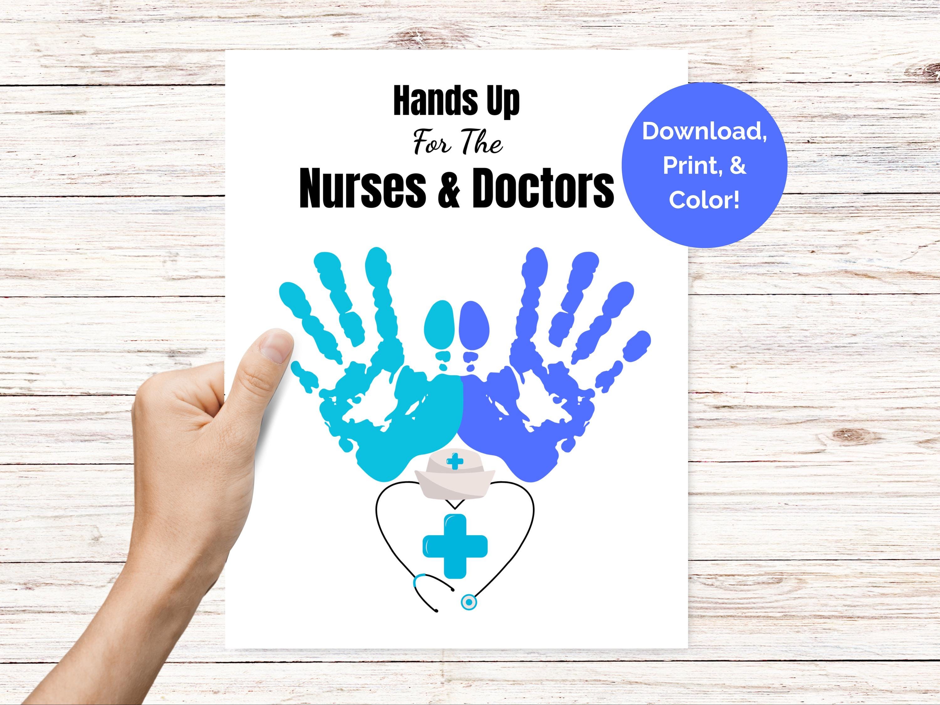 Community Helpers Handprint Craft Printable, Nurses & Doctors Handprint ...