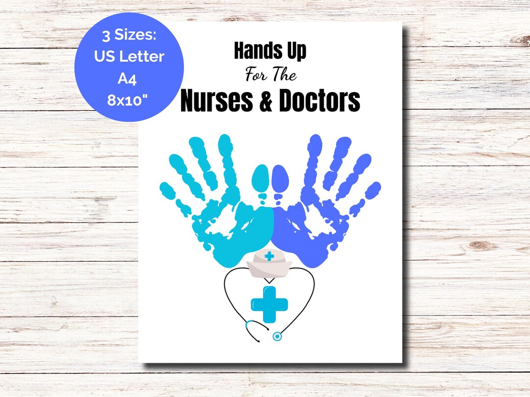 Community Helpers Handprint Craft Printable, Nurses & Doctors Handprint ...