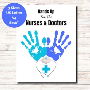 Community Helpers Handprint Craft Printable, Nurses & Doctors Handprint ...