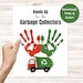 Community Helpers Handprint Craft Printable, Garbage Collectors ...
