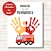 Community Helpers Handprint Craft Printable, Firefighter Handprint ...