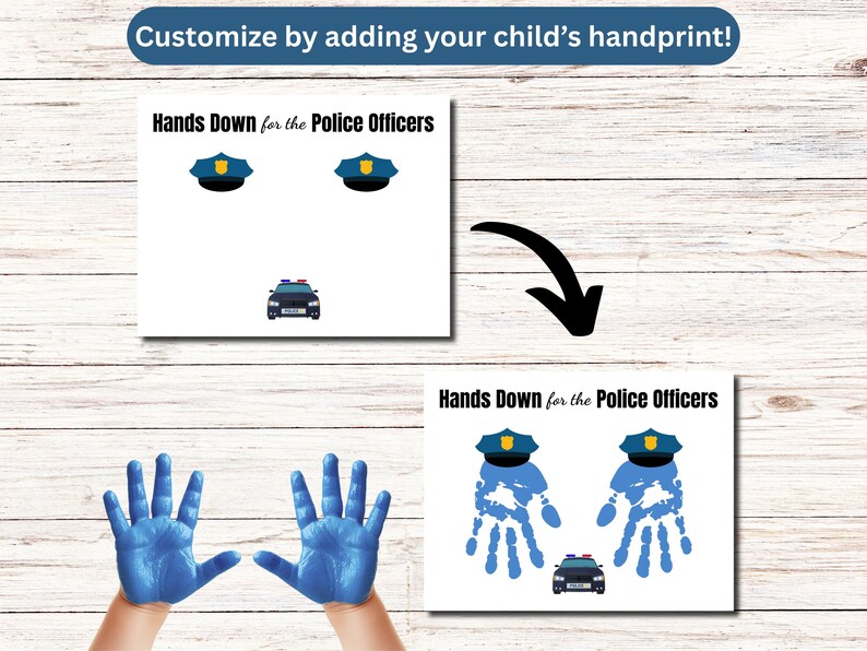Police Handprint Craft for Kids, Community Helpers Handprint Art ...