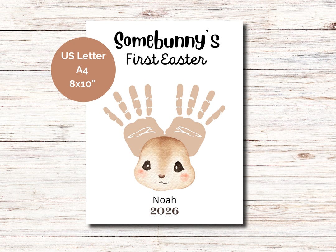 Baby First Easter Handprint Art, Printable Handprint Easter Craft ...