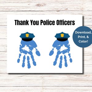 Police Handprint Craft for Kids, Community Helpers Day Handprint Art ...