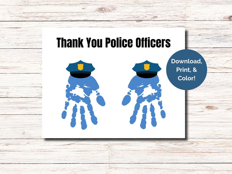 Police Handprint Craft for Kids, Community Helpers Day Handprint Art ...
