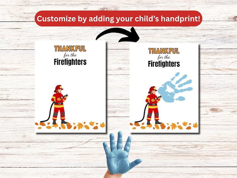 Firefighter Handprint Craft, Community Helpers Firefighter Printable ...
