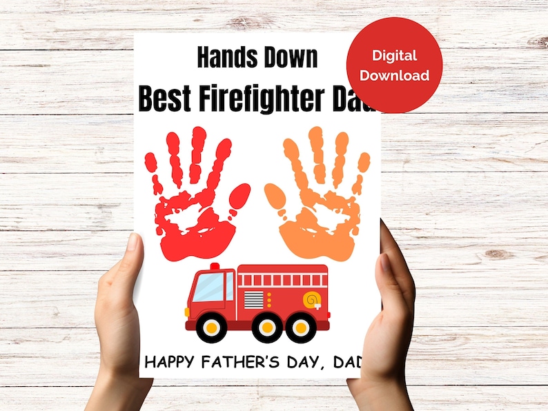 Father’s Day Handprint Craft, Printable Father’s Day Craft, DIY Gift ...