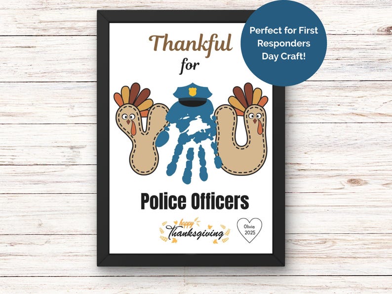 Police Handprint Craft for Kids, Community Helpers Police Printable Art ...