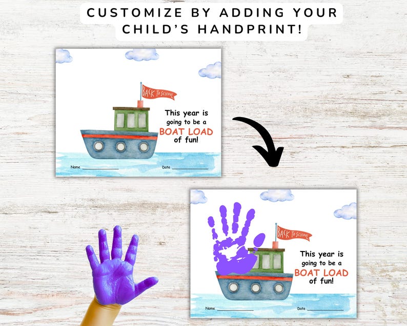 First Day of School Handprint Art: Ocean Theme Keepsake (PDF Download ...