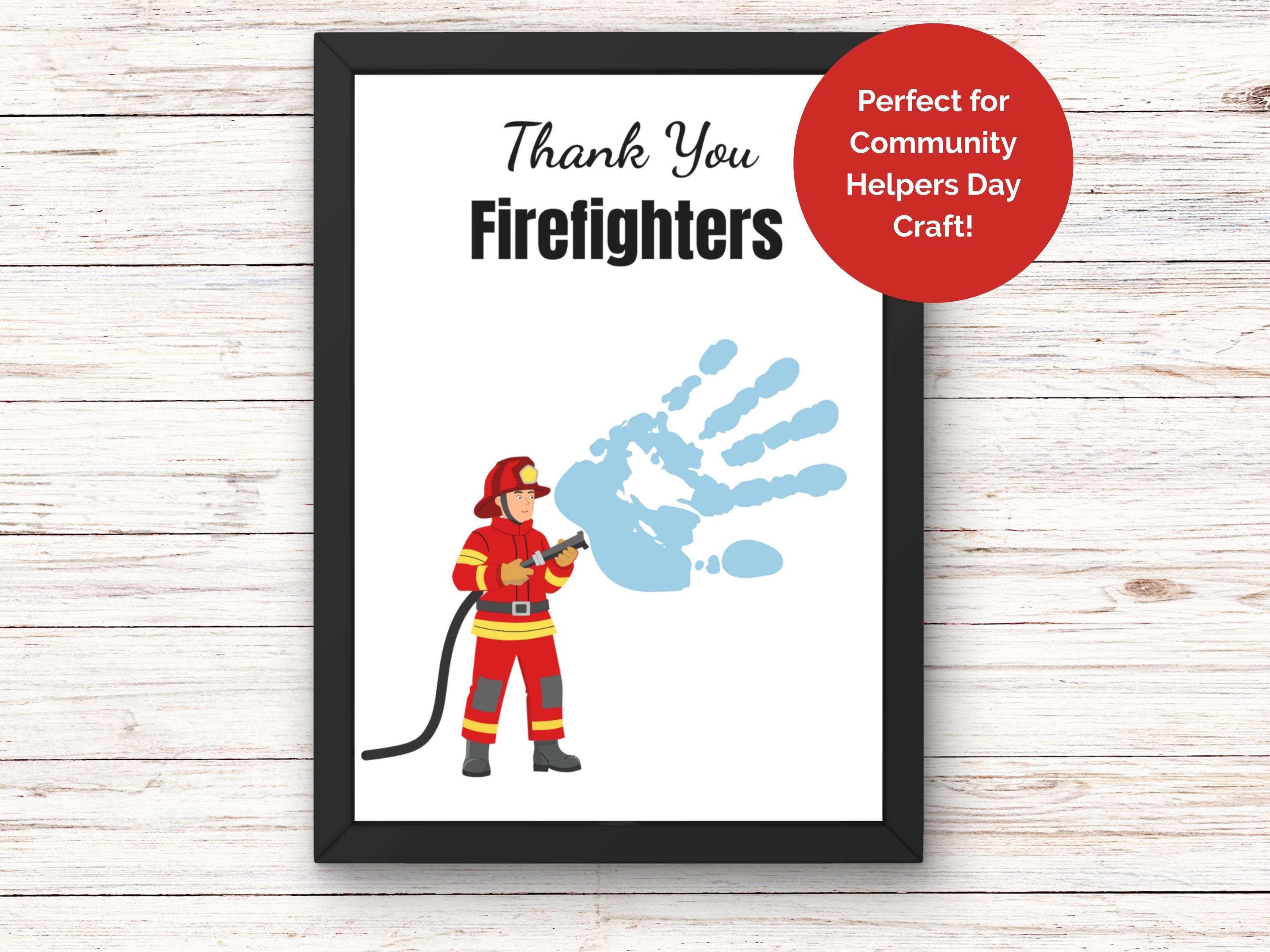 Firefighter Handprint Craft, Community Helpers Handprint Craft ...