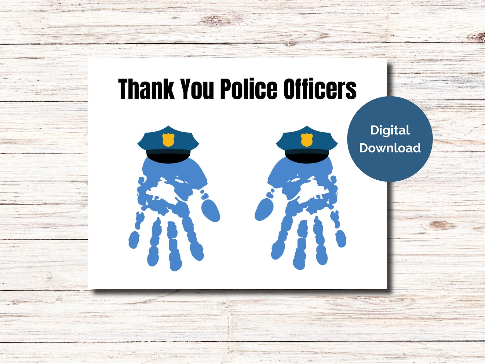 Police Handprint Craft for Kids, Community Helpers Day Handprint Art ...