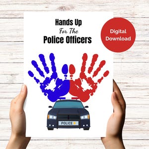 Hands up for the Police Officers, Community Helper Day Handprint Craft ...