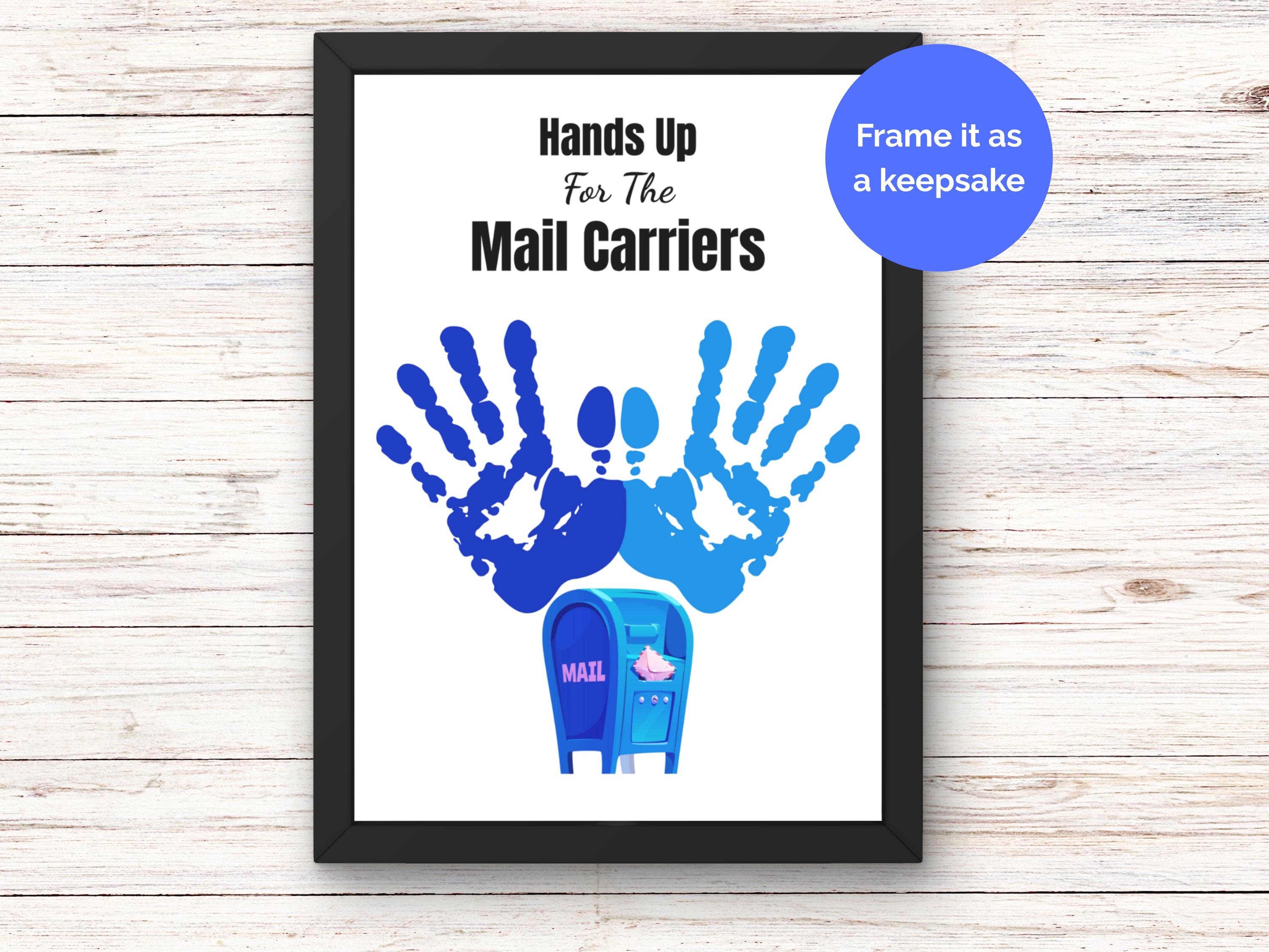Community Helpers Handprint Craft Printable, Mail Carrier Handprint ...