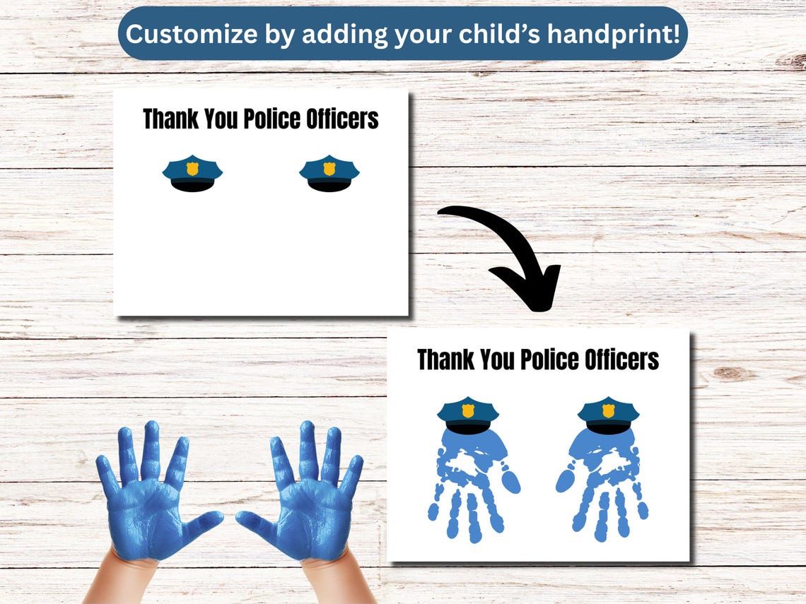 Police Handprint Craft for Kids, Community Helpers Day Handprint Art ...