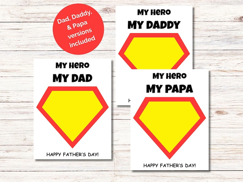 Father’s Day Handprint Craft, My Hero My Dad Handprint Craft, Printable ...