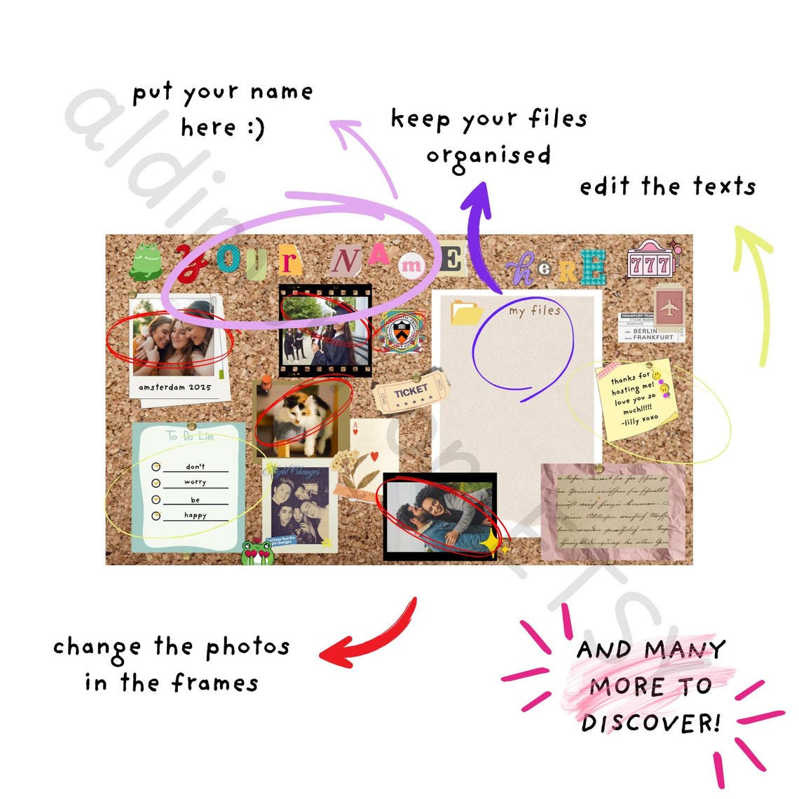 Cork Board Wallpaper Template: Customizable Canva Desktop (digital ...
