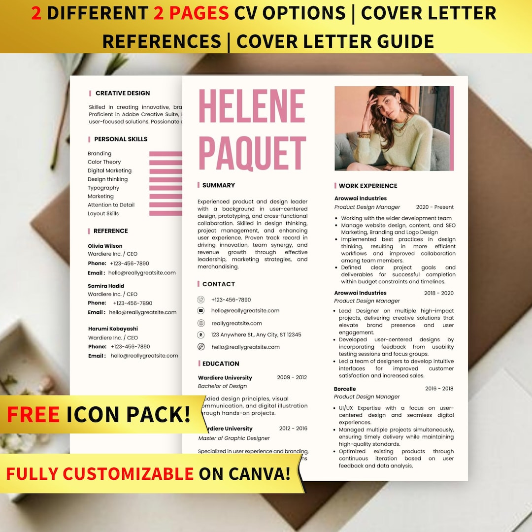 Customizable Rush Resume Template With Photo Sorority Resume and Cover ...