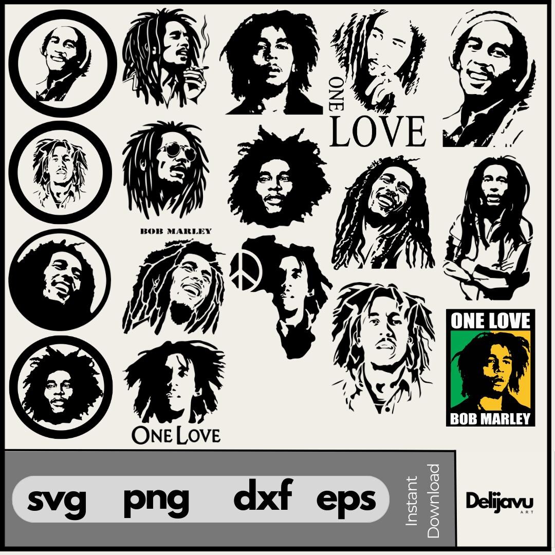 Bob Marley Svg, Bob Marley Png, Bob Marley Vector, Bob Marley Laser Cut ...