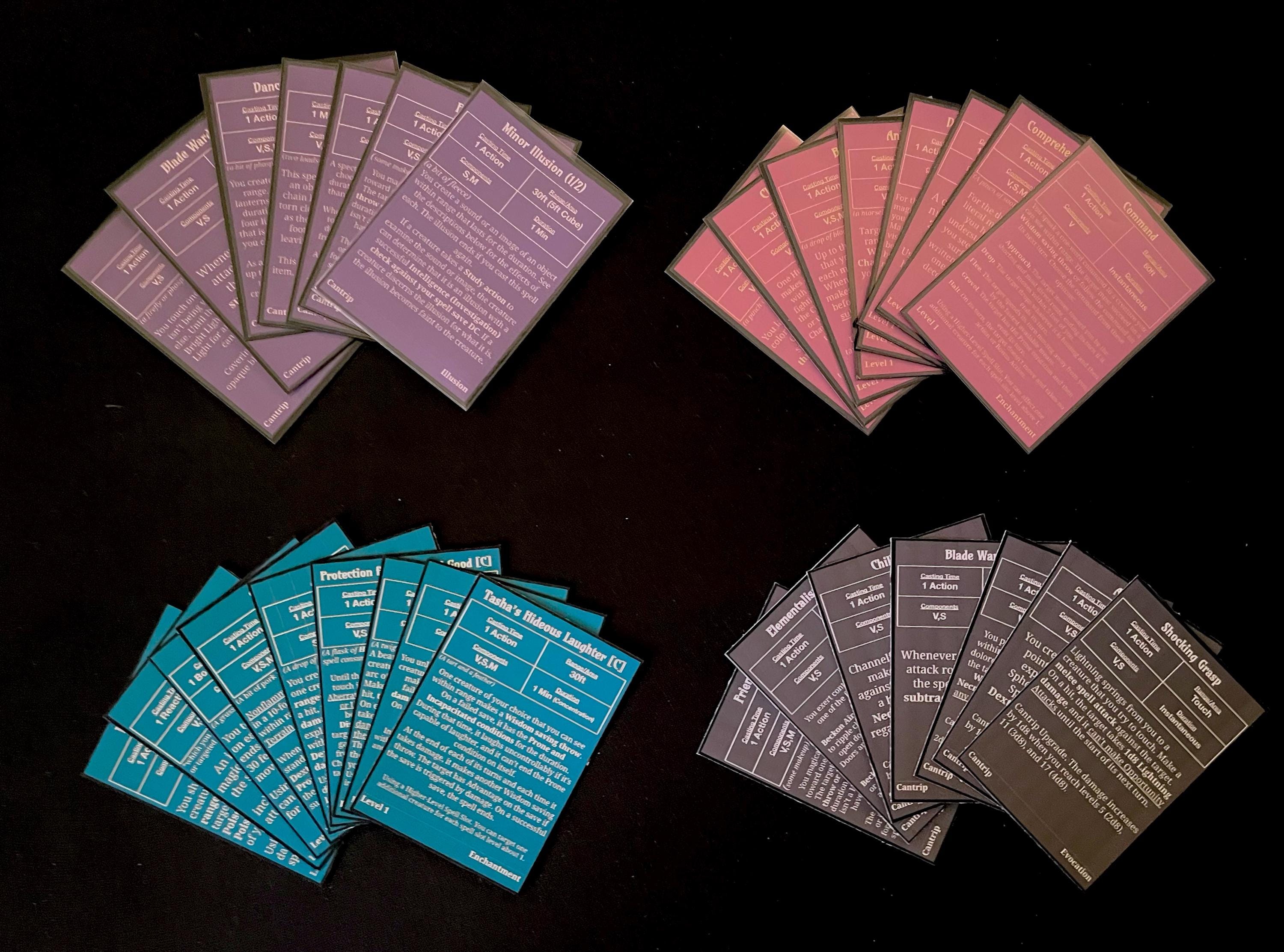 D&D Sorcerer Spell Cards 5.5e 2024 All Sorcerer Spells Cantrip-level 9 ...