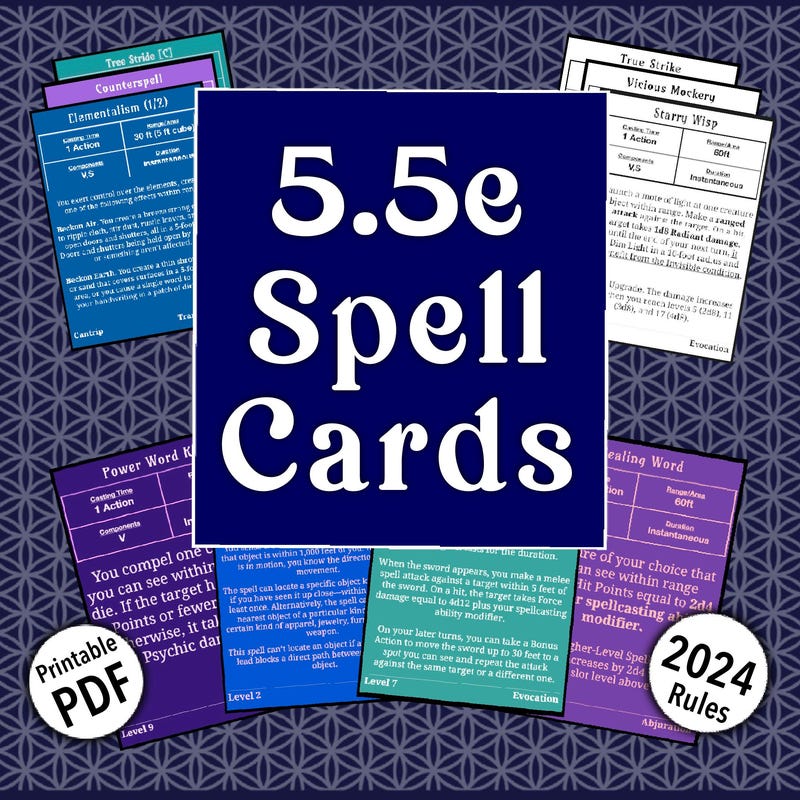 2024 Dnd Spell Cards - Etsy