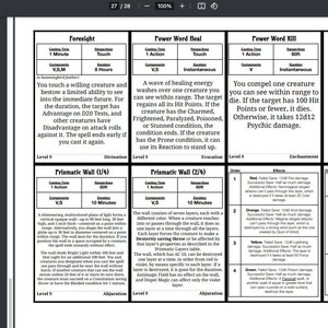 D&D Bard Spell Cards 5.5e 2024 Players Handbook Bard Spells Printable ...